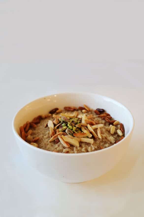 Sweet Semolina Pudding (Syrian Porridge Mamouniyeh) - The Matbakh
