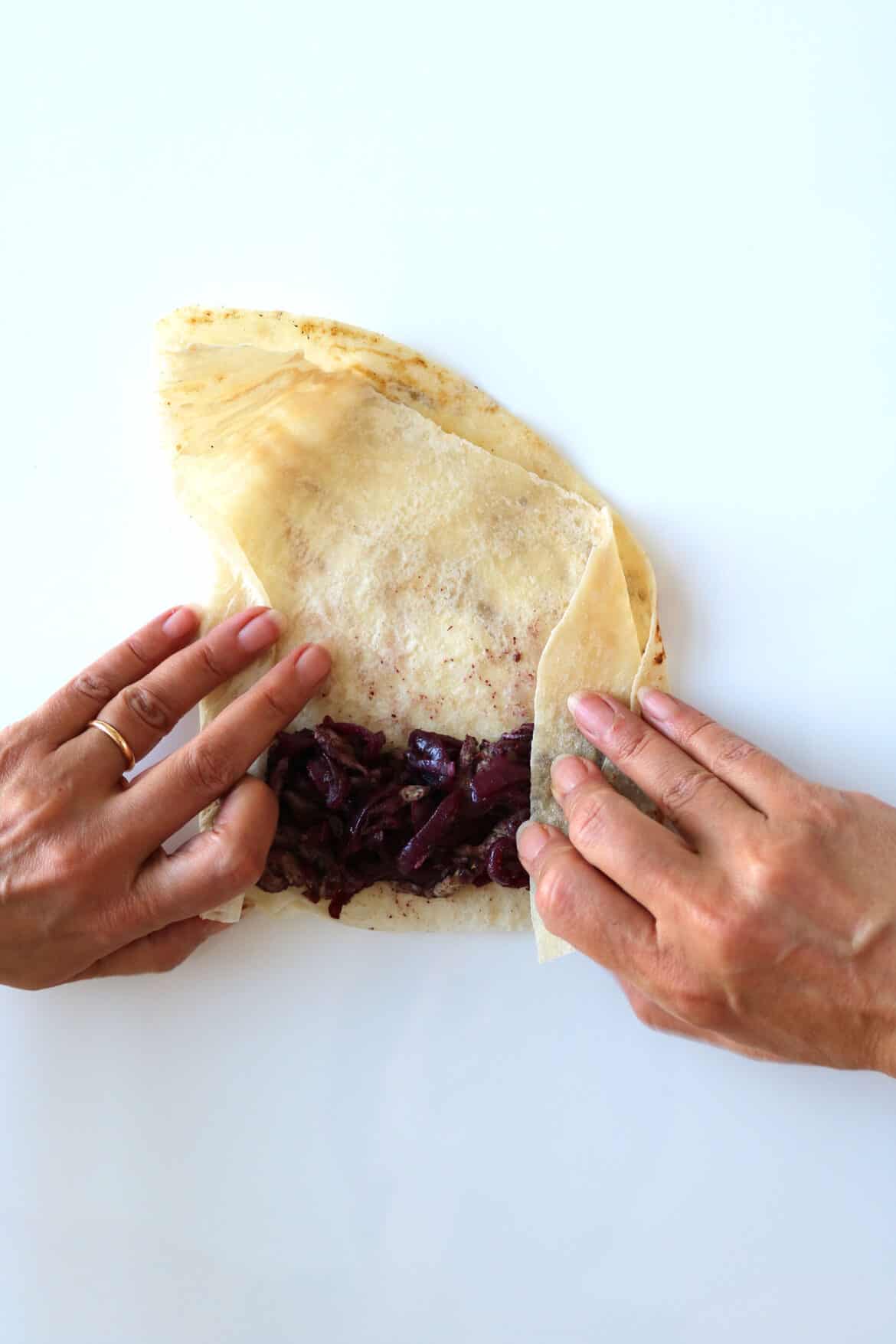 Musakhan Chicken Rolls - The Matbakh