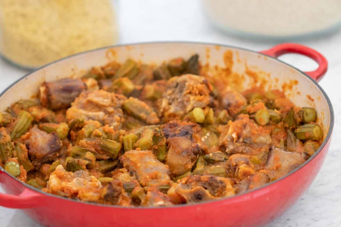 Oxtail Stew with Okra - Egyptian Bamia Recipe - The Matbakh