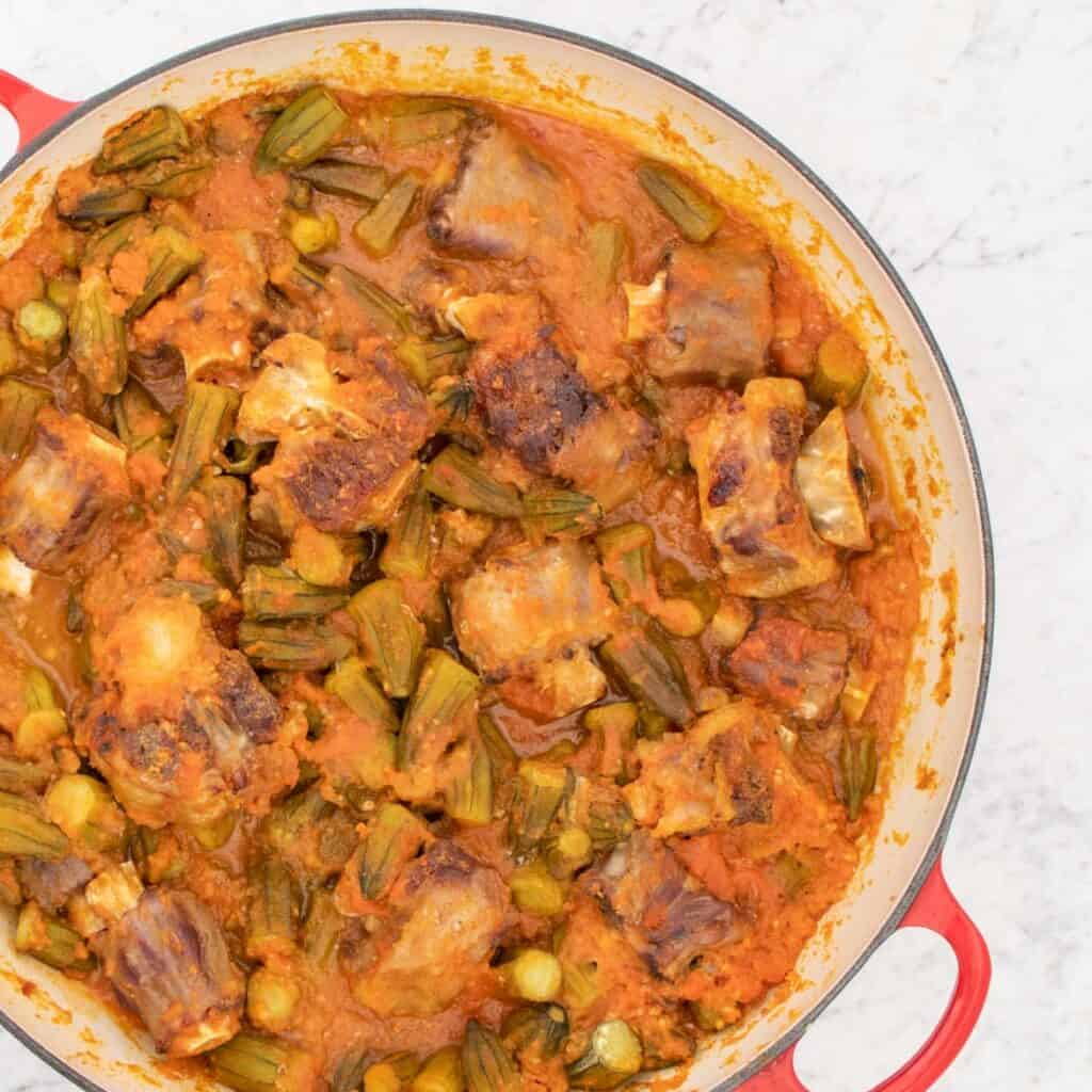 Oxtail Stew with Okra - Egyptian Bamia Recipe - The Matbakh