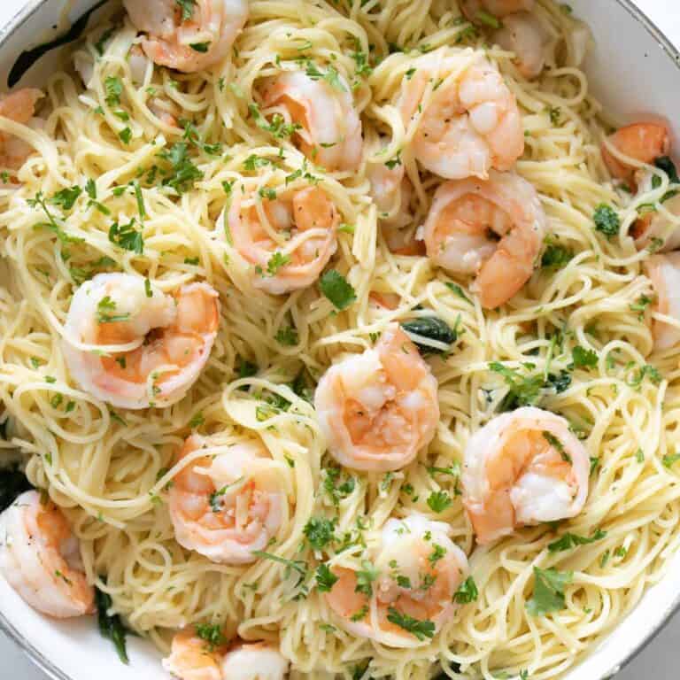 Sautéed Lemon Garlic Butter Shrimp Pasta - The Matbakh