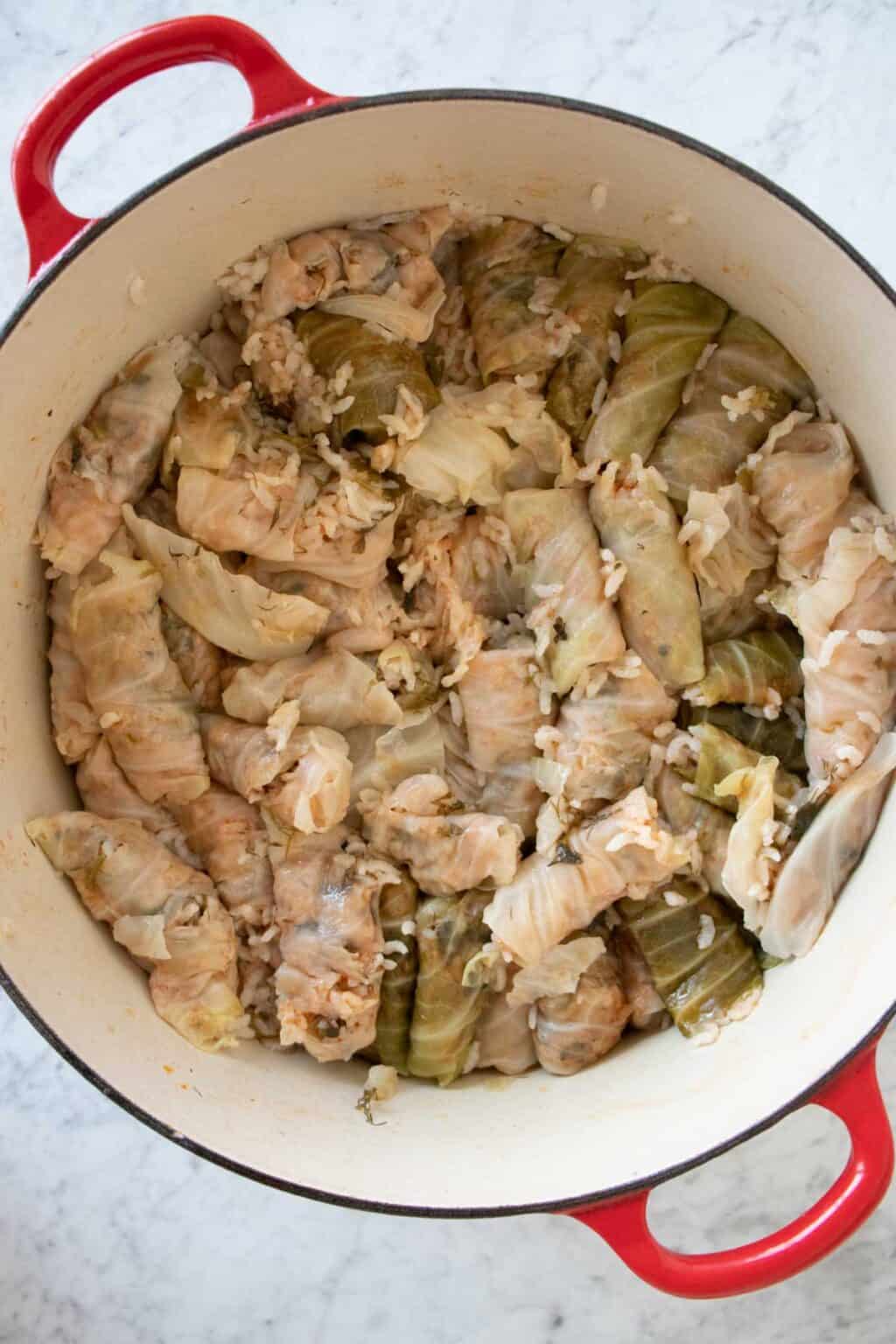 Egyptian Mahshi Kromb (Stuffed Cabbage Rolls) - The Matbakh