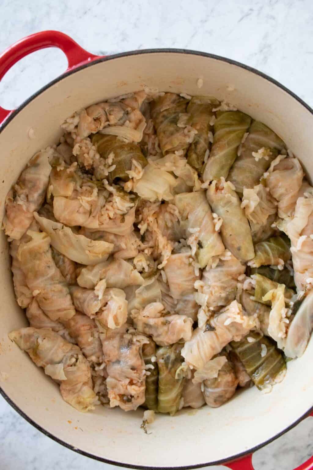 Egyptian Mahshi Kromb (Stuffed Cabbage Rolls) - The Matbakh