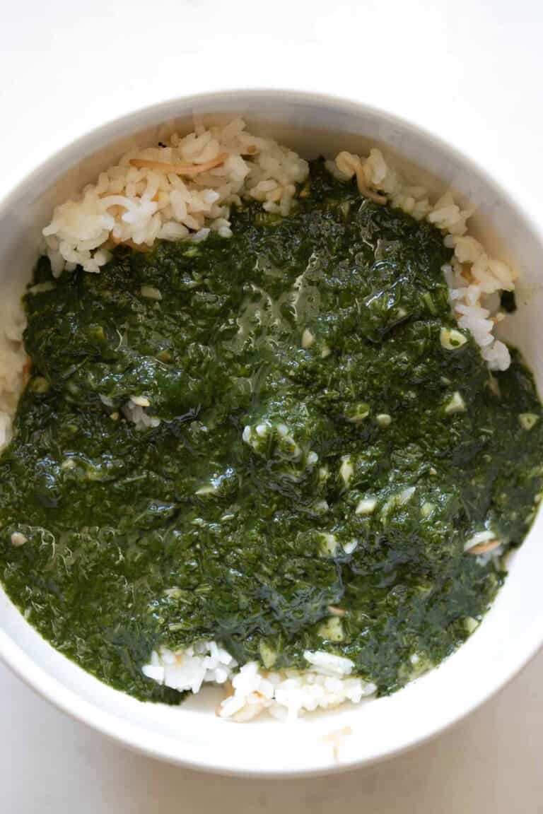 Fresh Mulukhiyah with Roz (Jute Leaf Stew) - The Matbakh