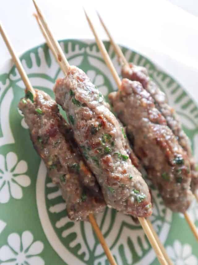 Lebanese Grilled Kafta Skewers - The Matbakh