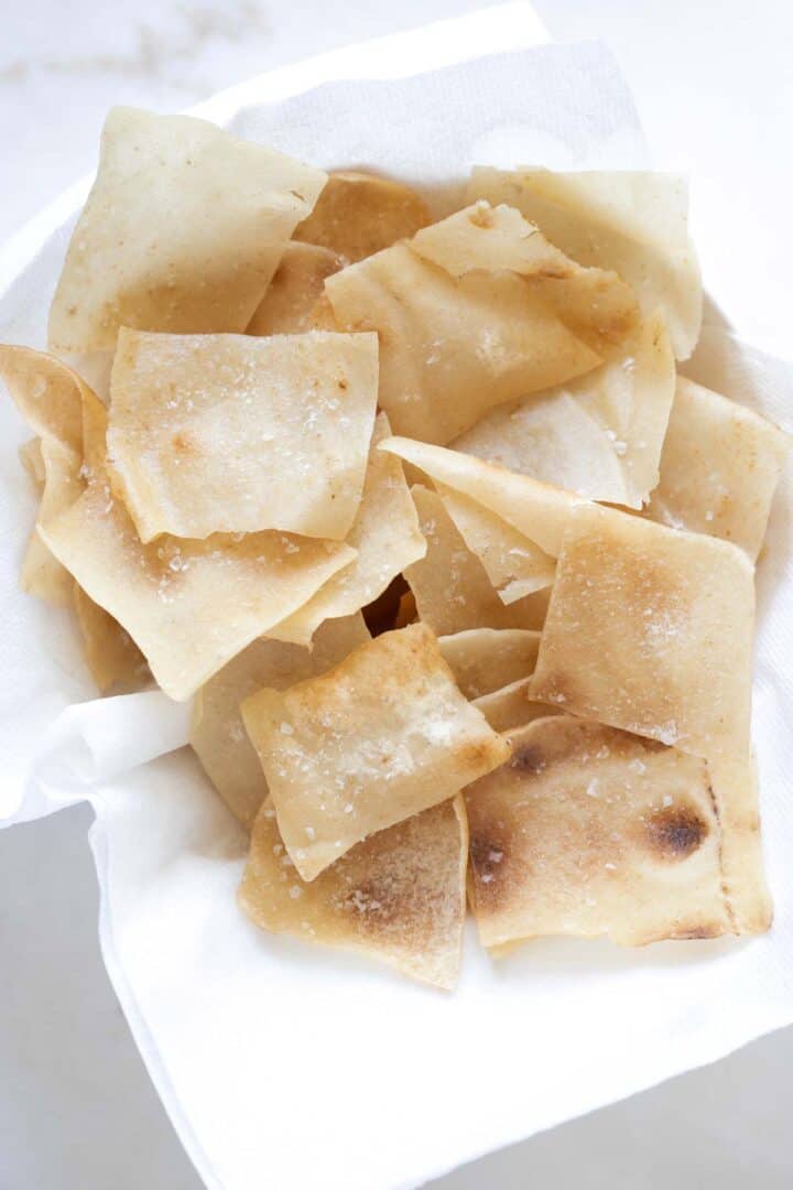 Fried Pita Bread Chips - The Matbakh