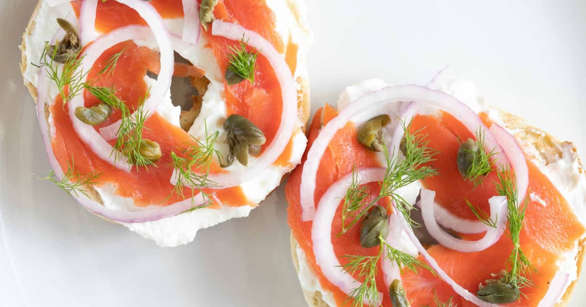 Lox Bagel With Creamy Labneh Cheese - The Matbakh