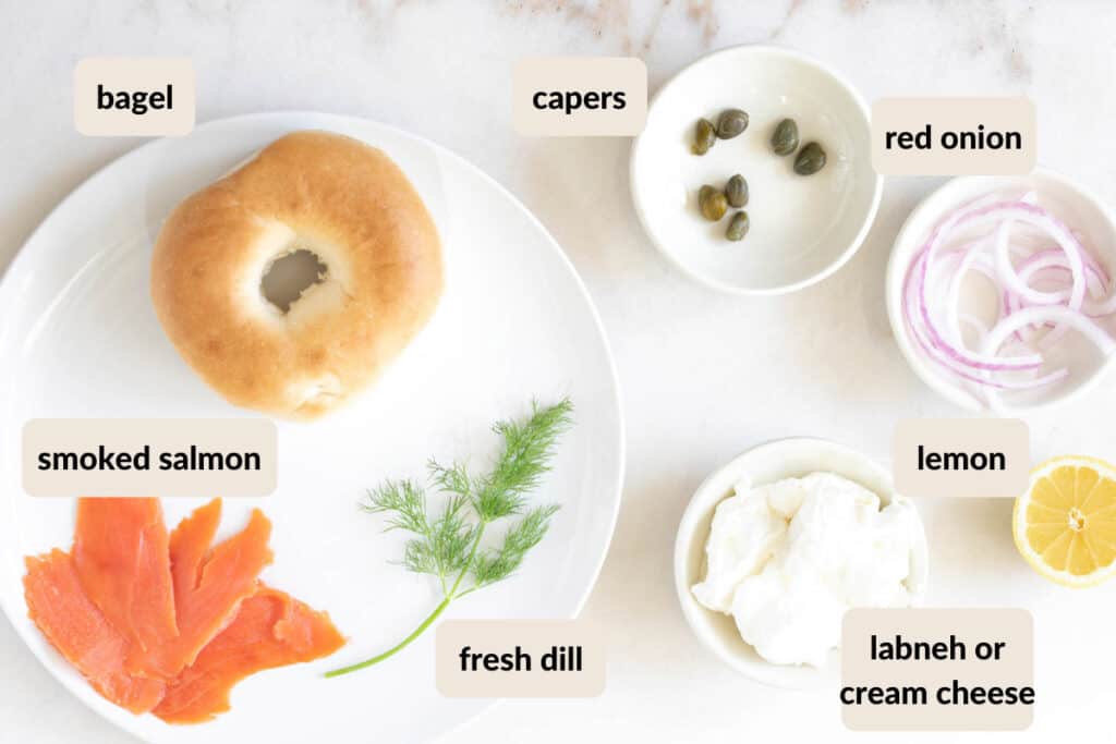 Lox Bagel With Creamy Labneh Cheese - The Matbakh