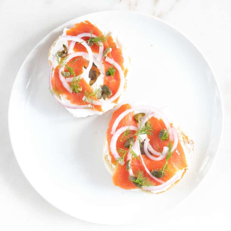 Lox Bagel With Creamy Labneh Cheese - The Matbakh