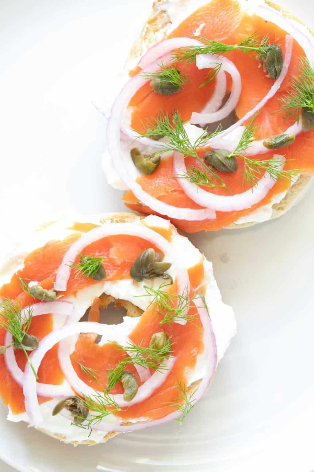 Lox Bagel With Creamy Labneh Cheese - The Matbakh