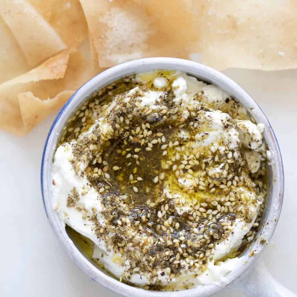 Labneh With Za'atar and Olive Oil - The Matbakh