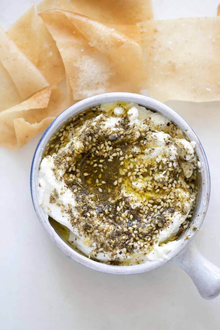 Labneh With Za'atar and Olive Oil - The Matbakh