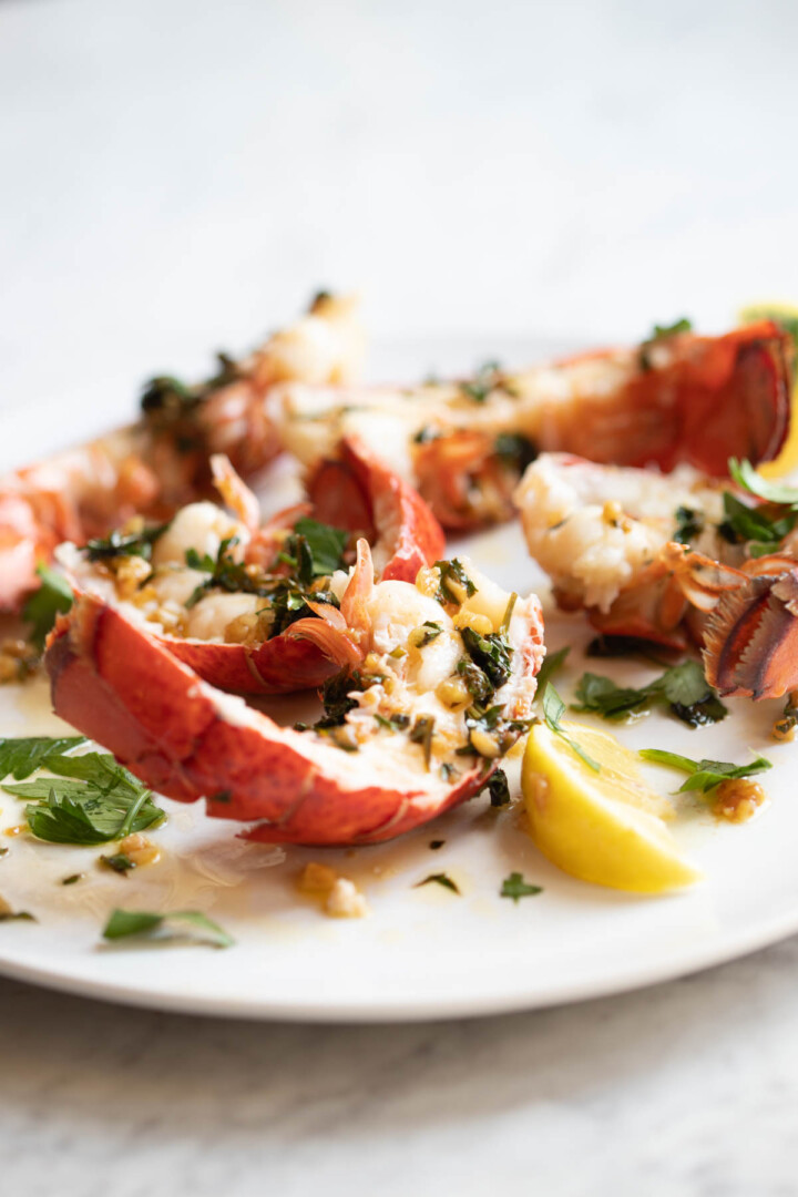 Butterflied Steamed Lobster Tails With Herb Butter - The Matbakh