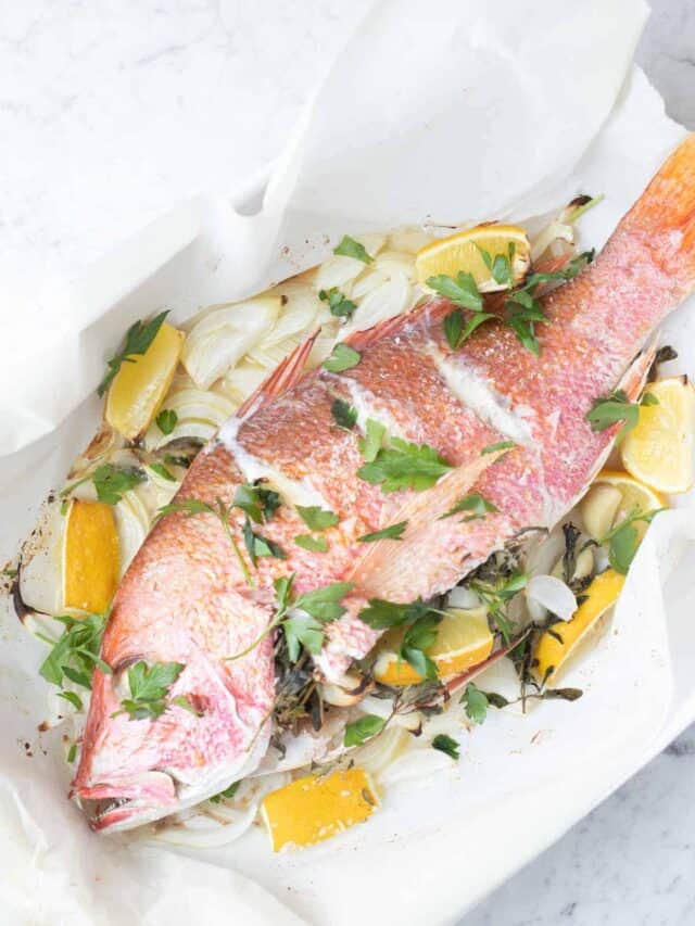 Roasted Whole Red Snapper - The Matbakh