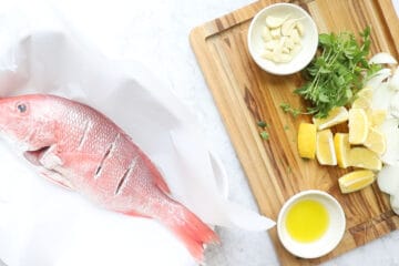 Mediterranean Baked Whole Red Snapper Fish - The Matbakh