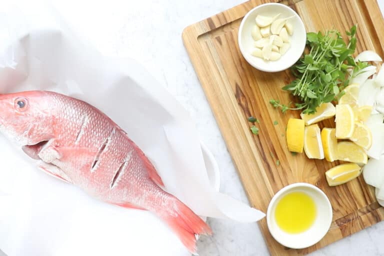 Mediterranean Baked Whole Red Snapper Fish - The Matbakh