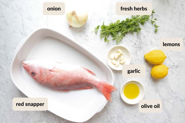 Mediterranean Baked Whole Red Snapper Fish - The Matbakh