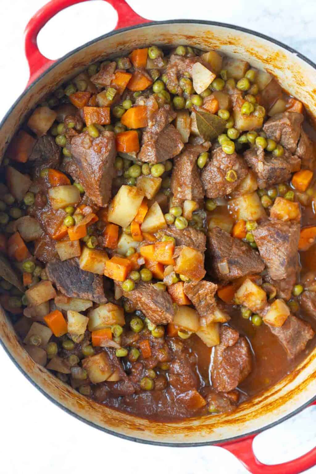 Bazella Pea Stew with Meat Chunks - The Matbakh