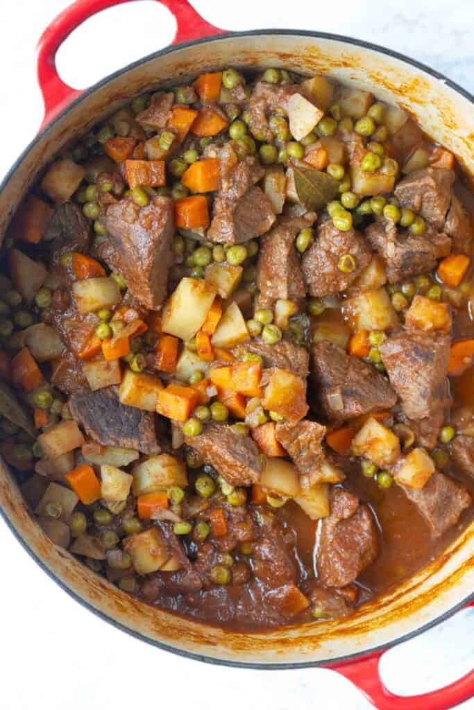 Bazella Pea Stew with Meat Chunks - The Matbakh